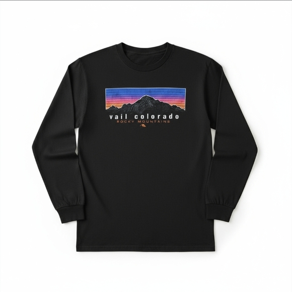Shirts | Vail Colorado Rocky Mountains Long Sleeve Graphic Tshirt Black ...